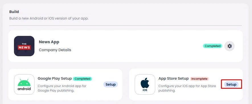Create Apple Store Connect Account