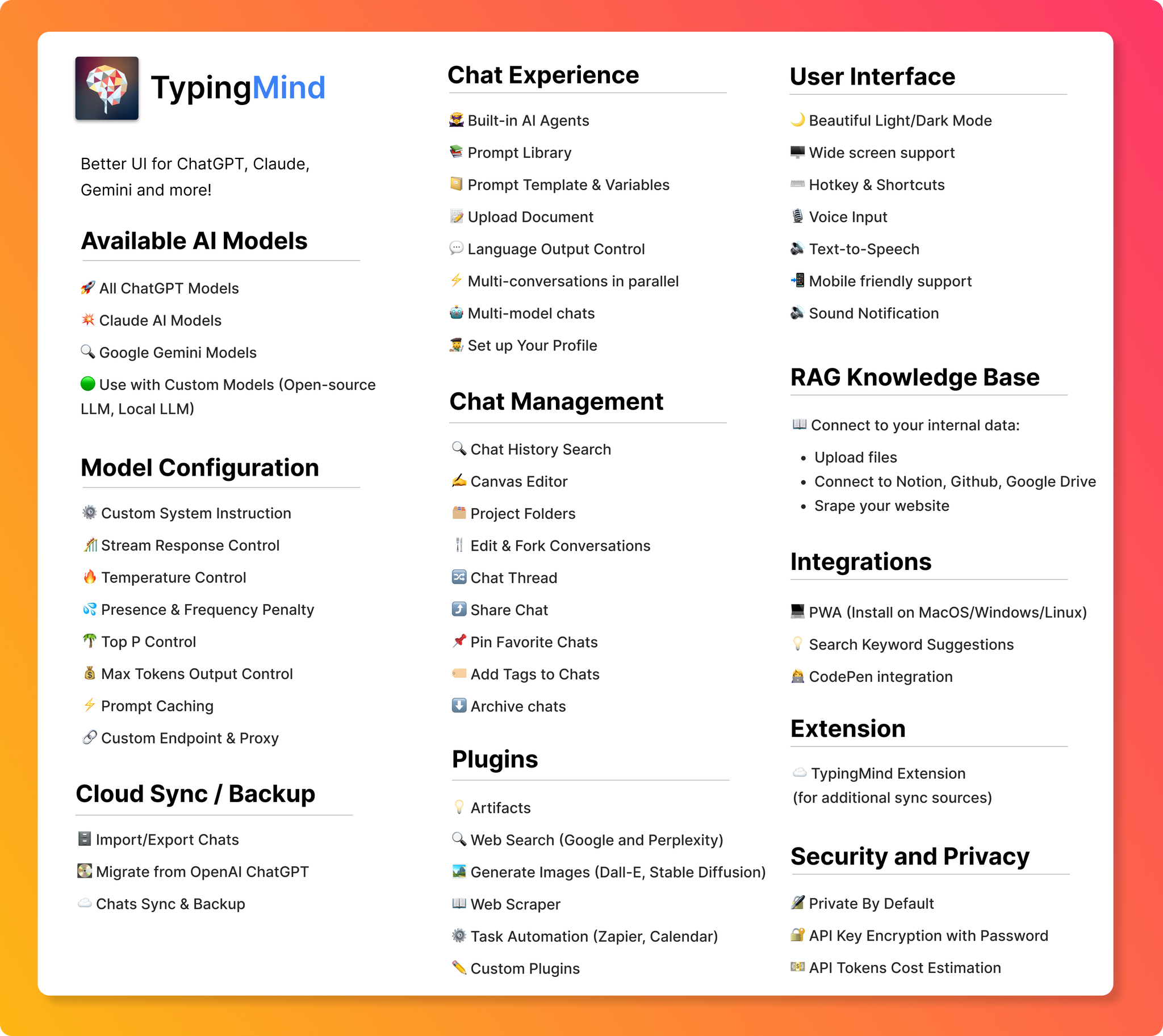 Feature List