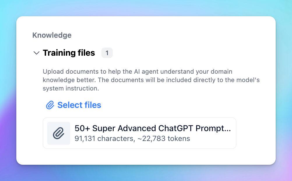 Train Agent With Custom Knowledge