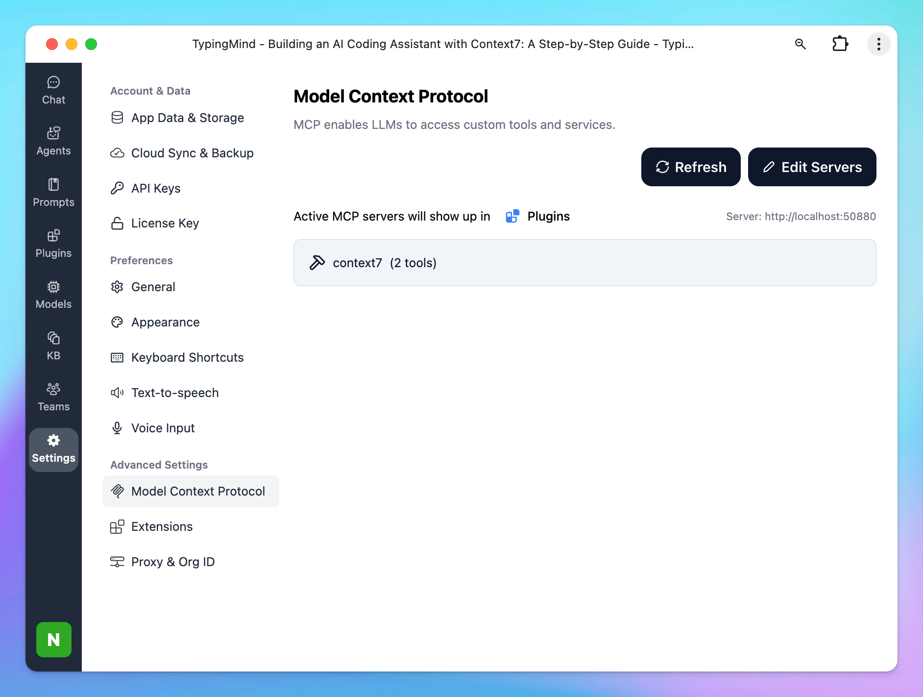 Building an AI Coding Assistant with Context7 + TypingMind MCP - TypingMind Blog