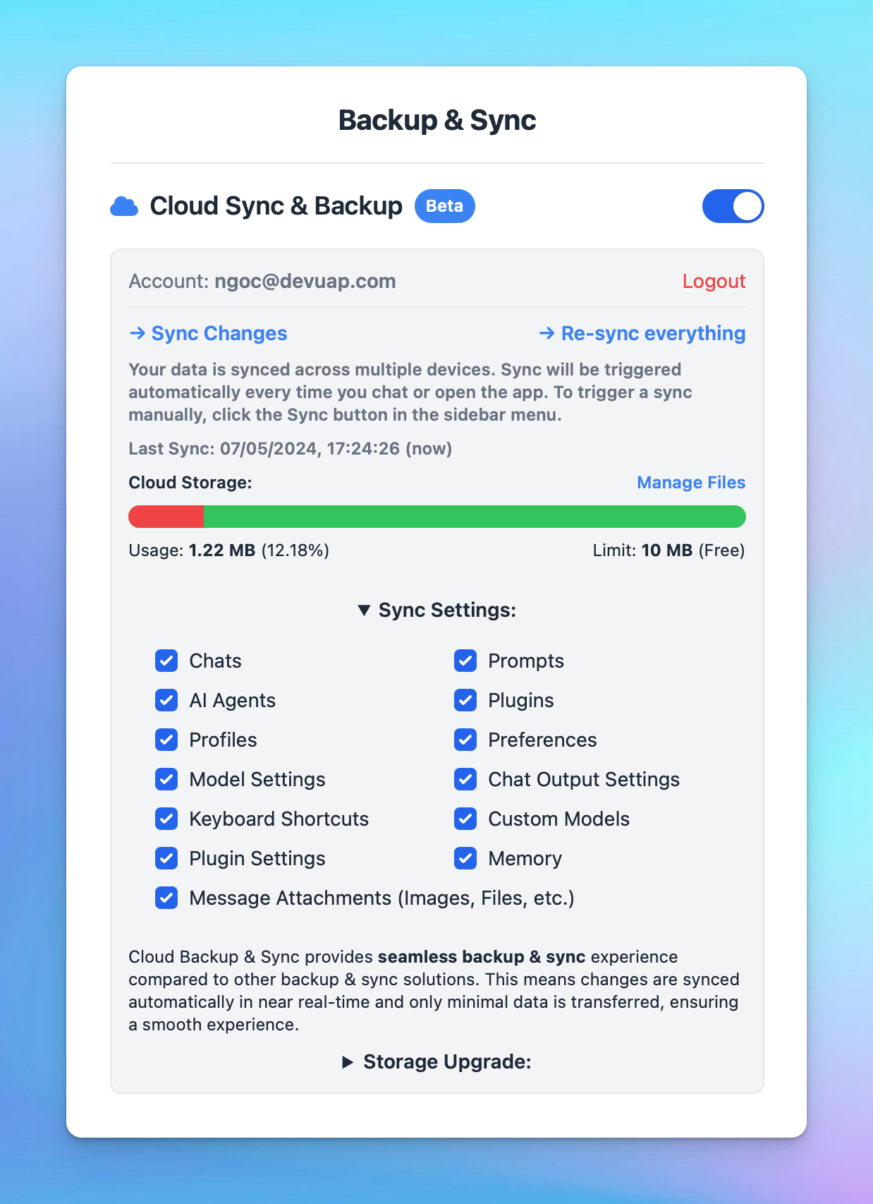 Feature list