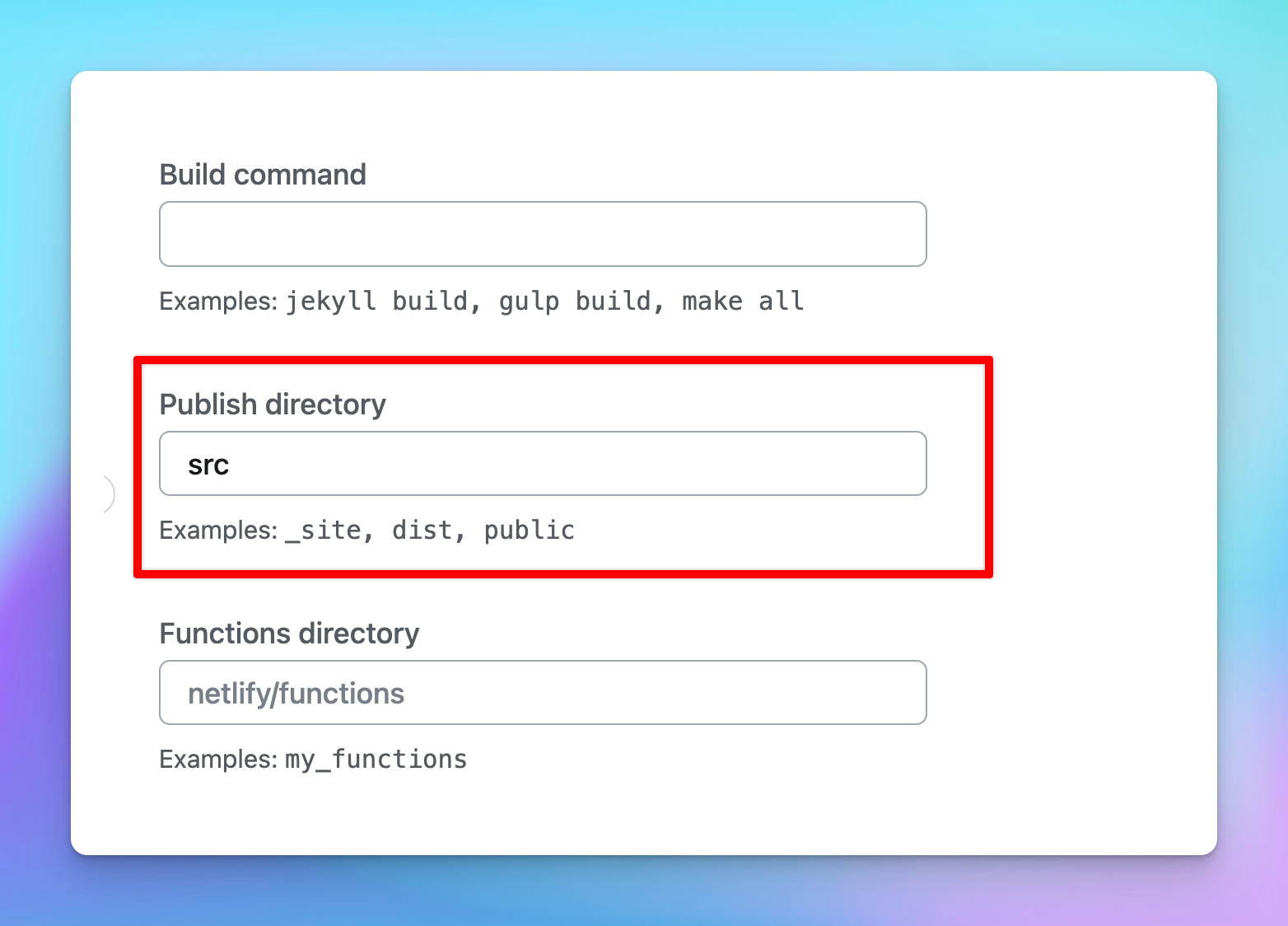 How to set up static self-host