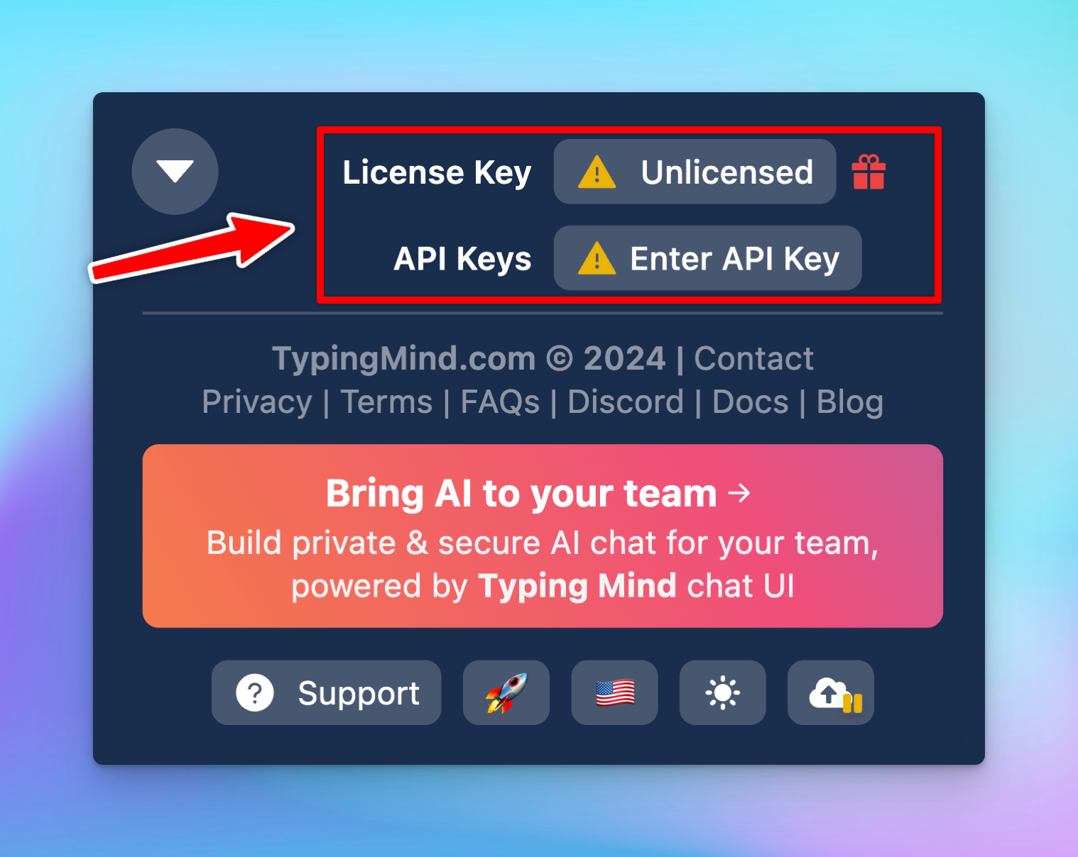 License key and API key not saving?