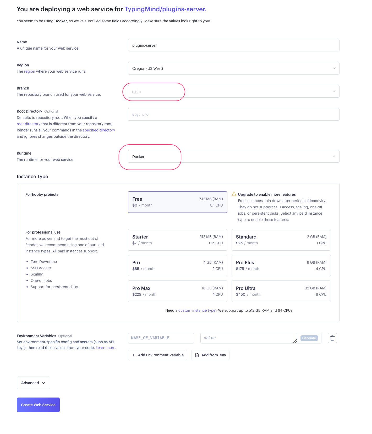 How to deploy Plugins Server on Render