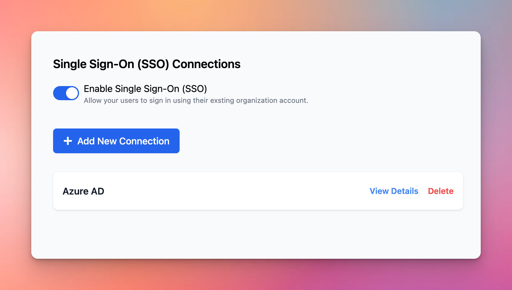 Setup Single Sign-On (SSO)