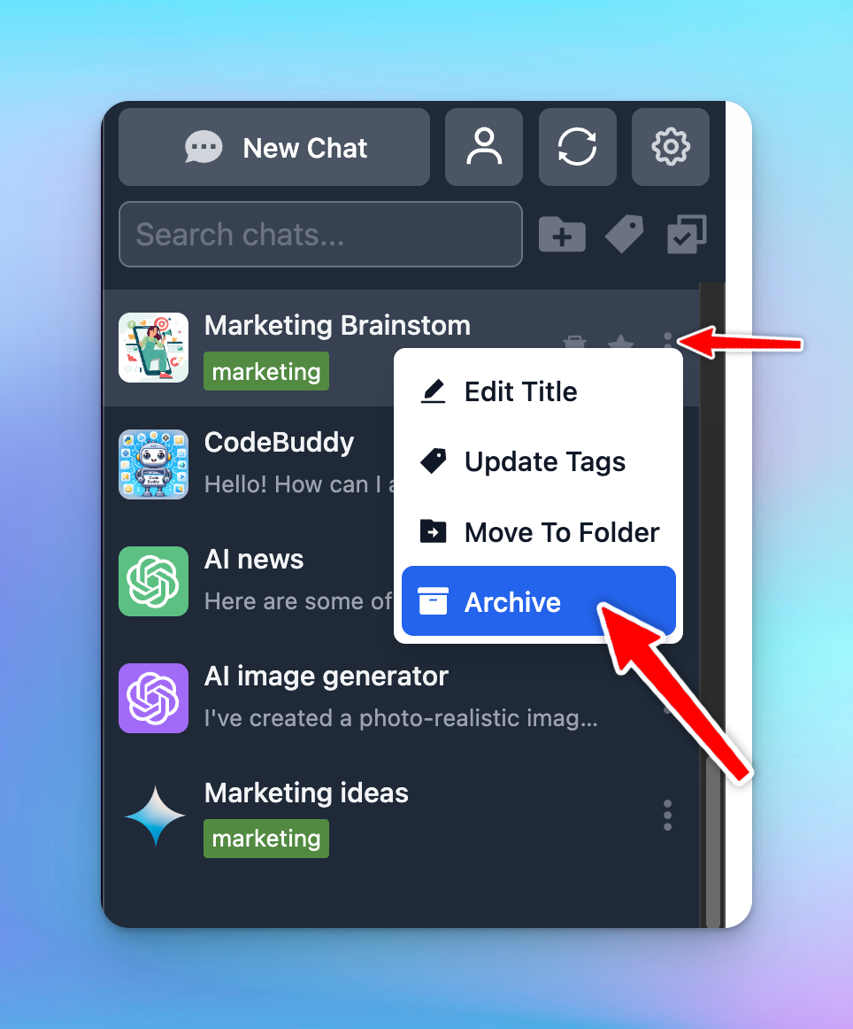 Organize chats