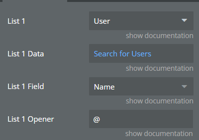 Tagging and Mentioning Input