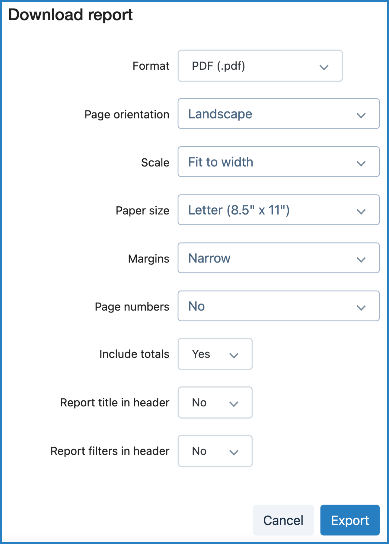 Exporting reports - Better Reports - Documentation