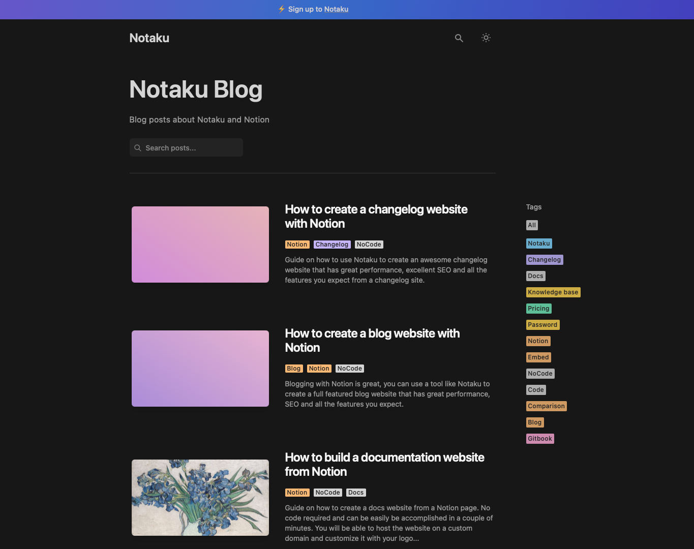 How to create a blog website with Notion - Notaku Blog