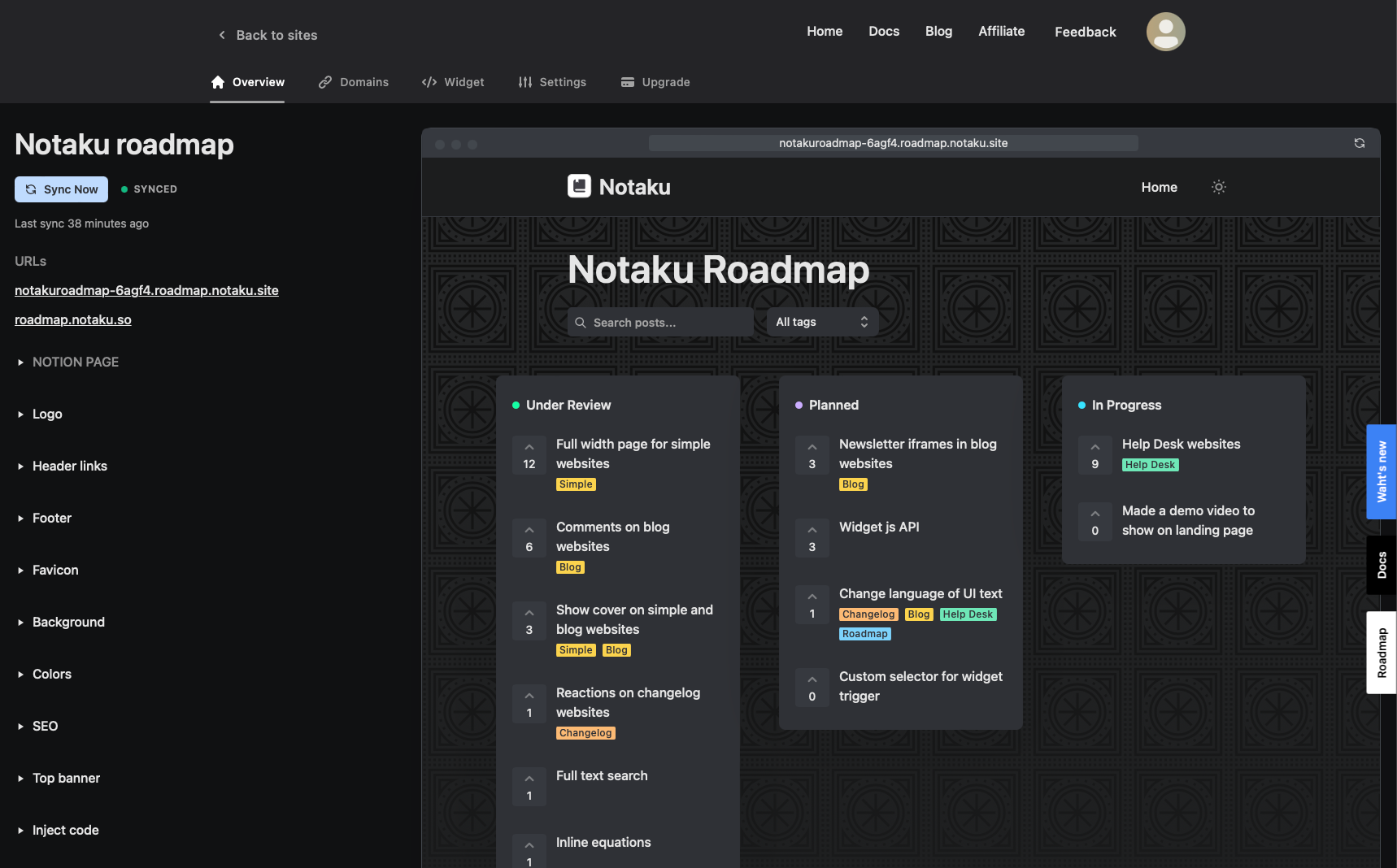 How to create a roadmap website with Notion - Notaku Blog