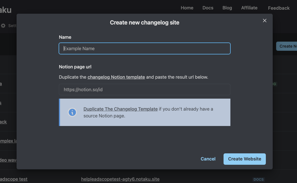 How to create a changelog website with Notion - Notaku Blog