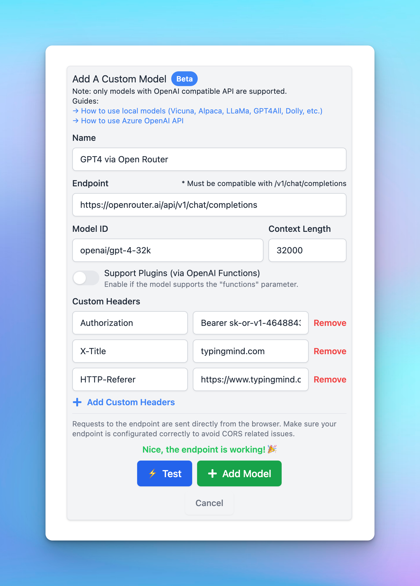 How to use OpenRouter models on Typing Mind