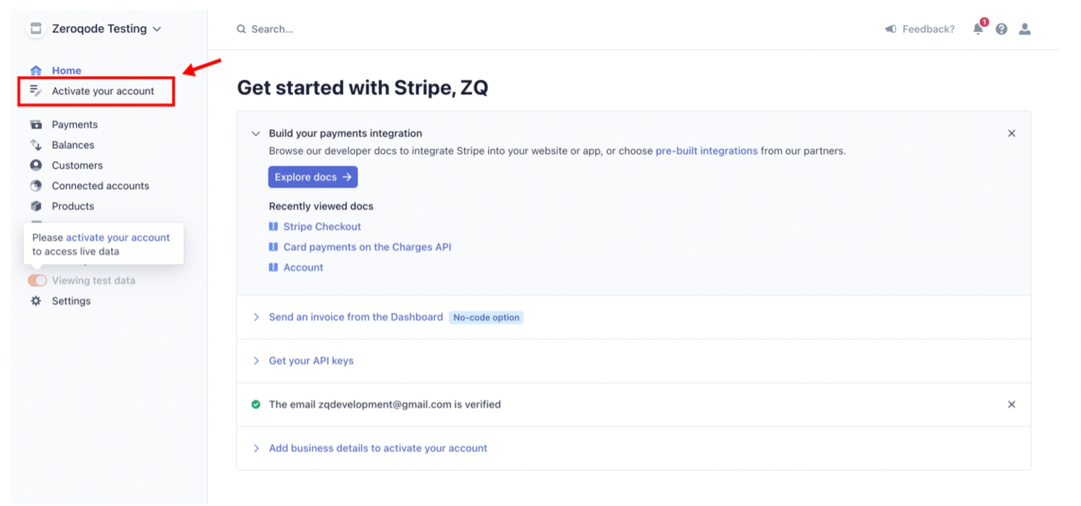 Connecting Stripe payment using Stripe plugin