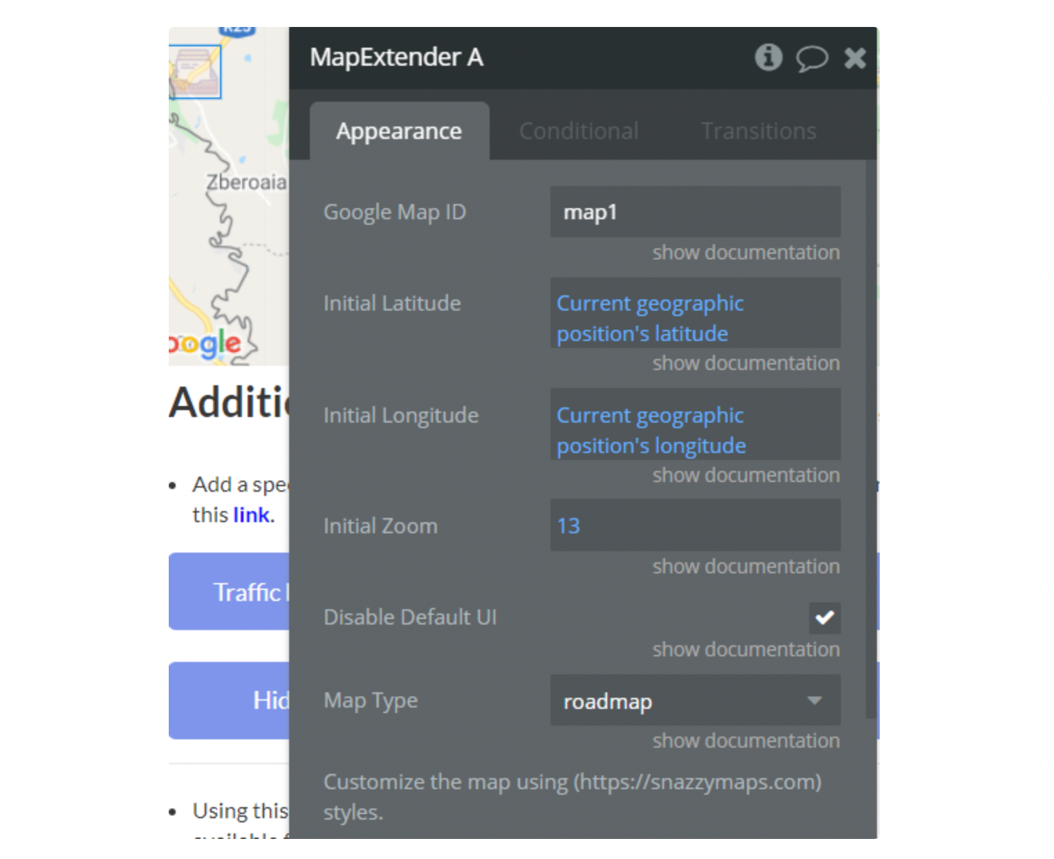 Bubble’s Google Map Extender Plugin