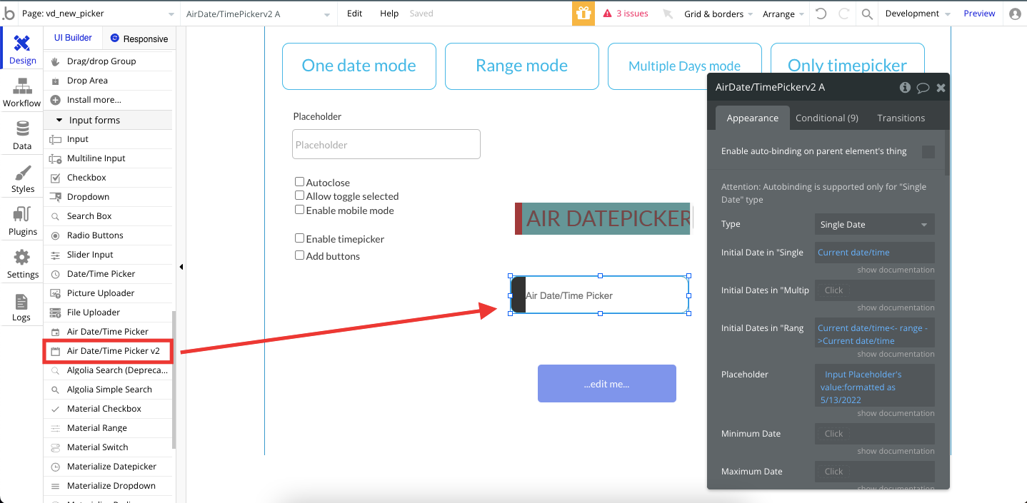 Air Date/Time Picker
