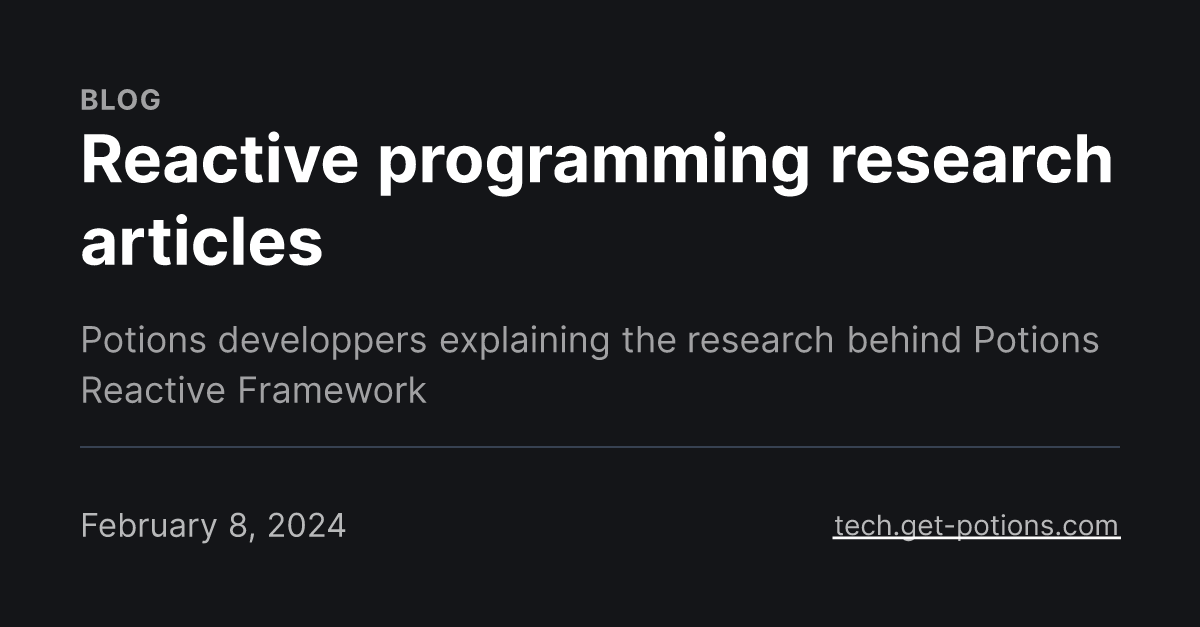 Reactive programming research articles