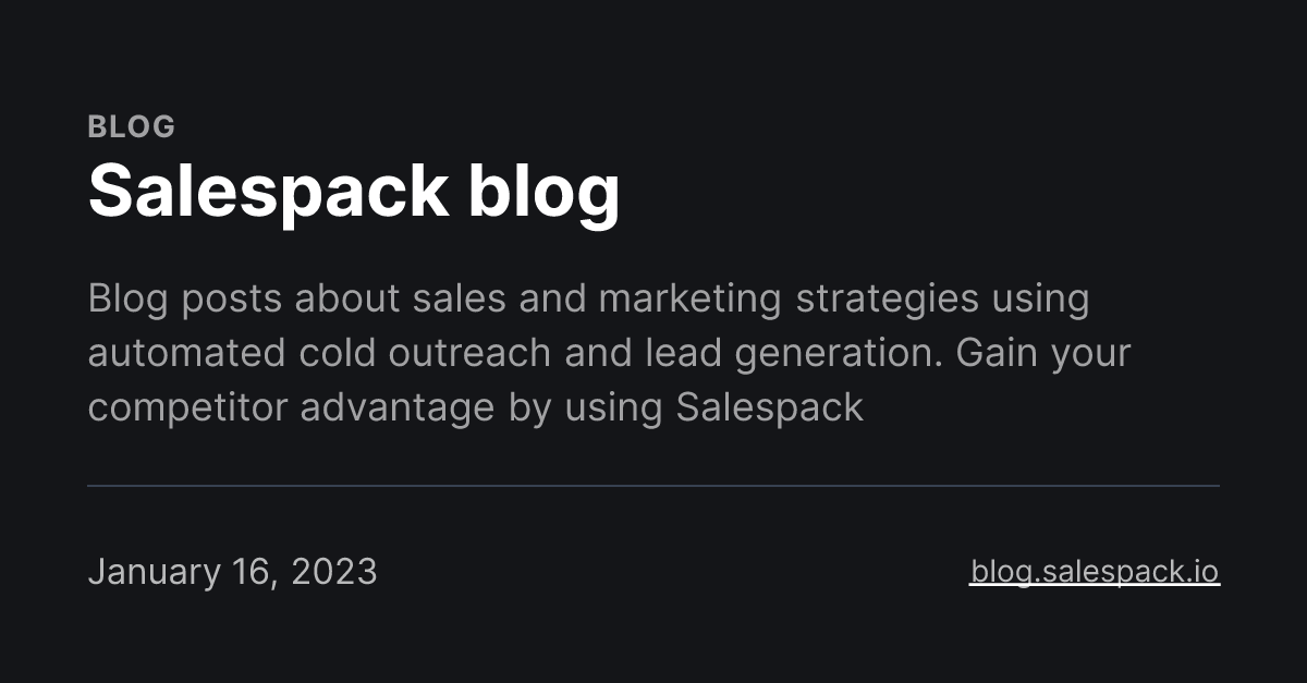 Salespack blog