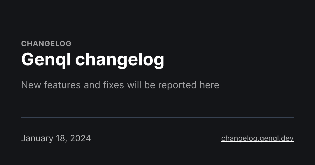 Genql changelog