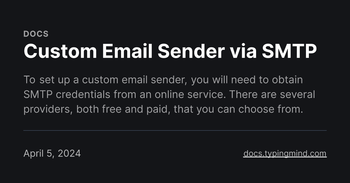 Custom Email Sender via SMTP