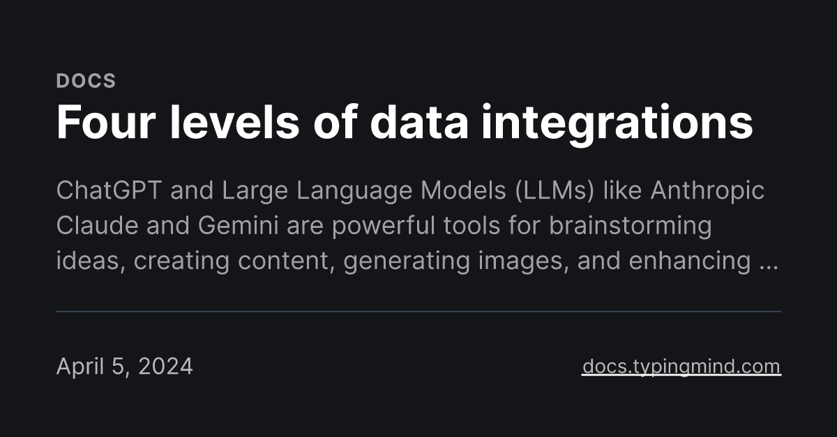 Four levels of data integrations