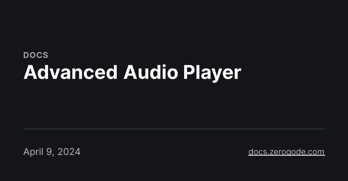 Advanced Audio Player