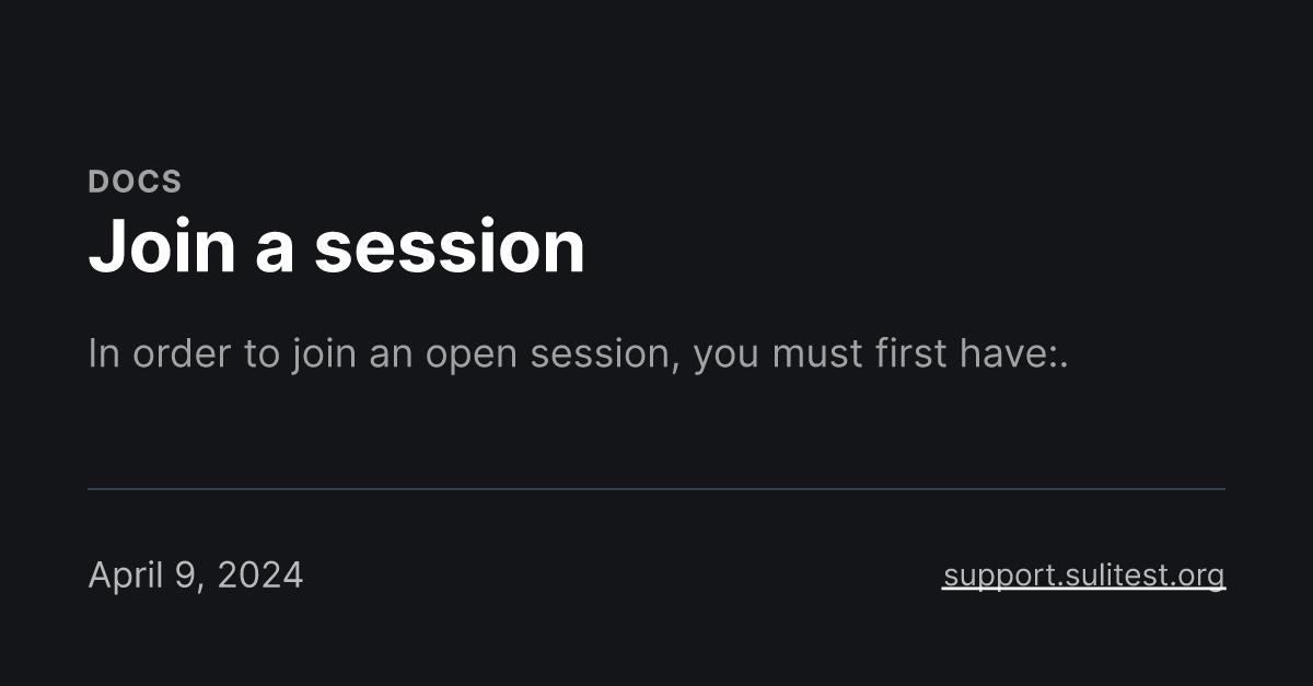 Join a session