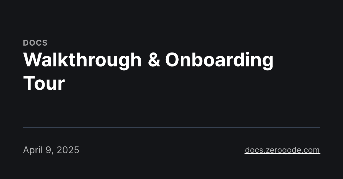 Walkthrough & Onboarding Tour