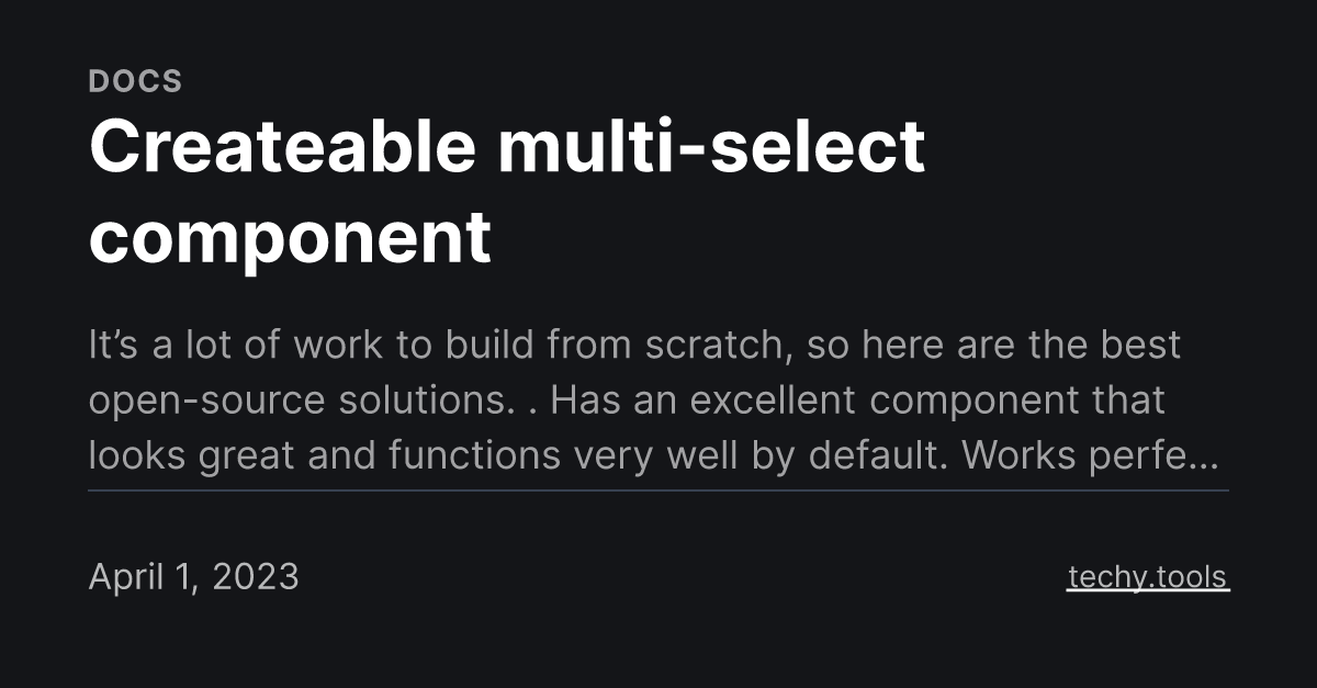 Createable multi-select component