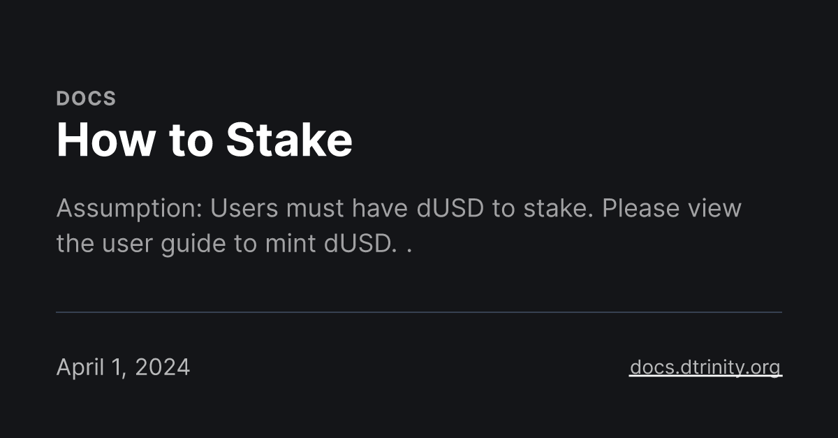 How to Stake