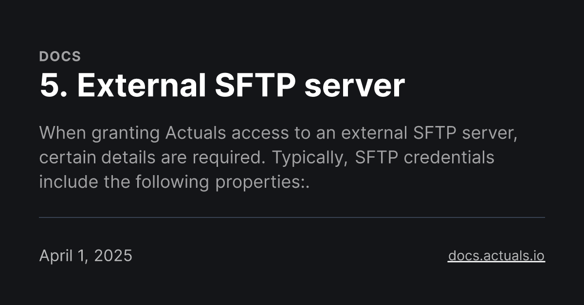 5. External SFTP server