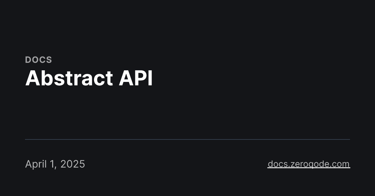 Abstract API