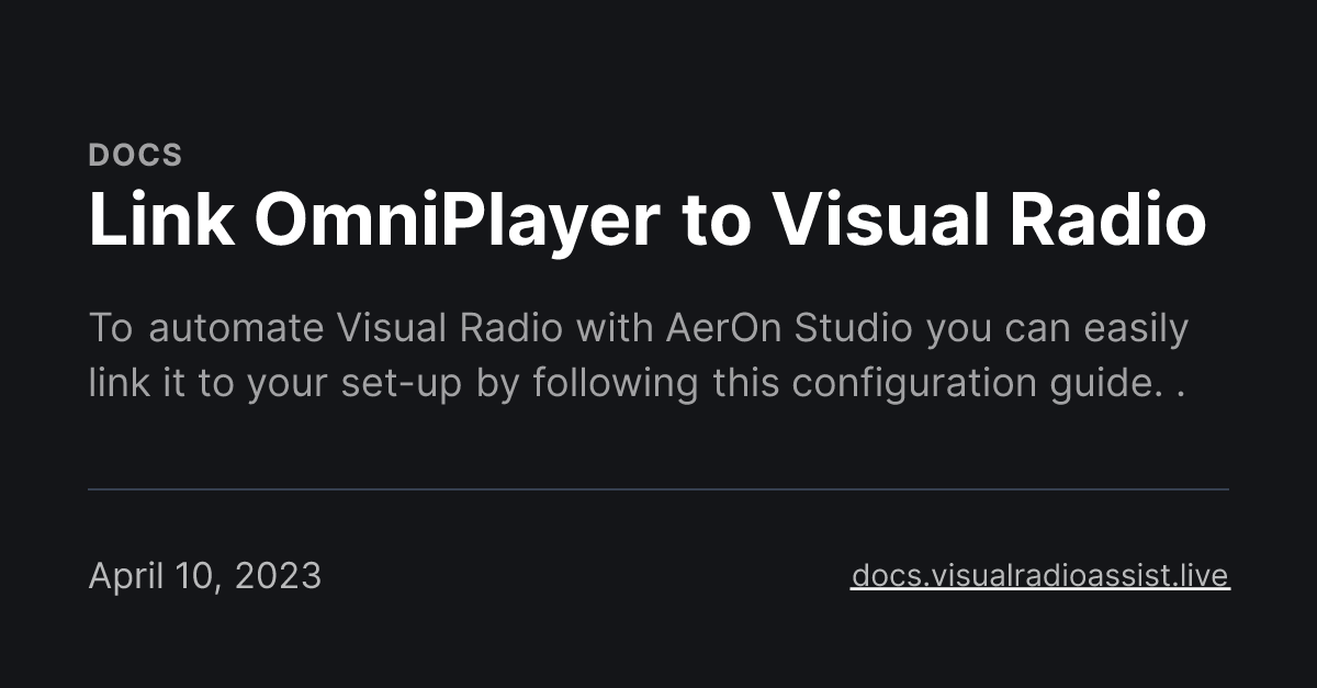 Link OmniPlayer to Visual Radio