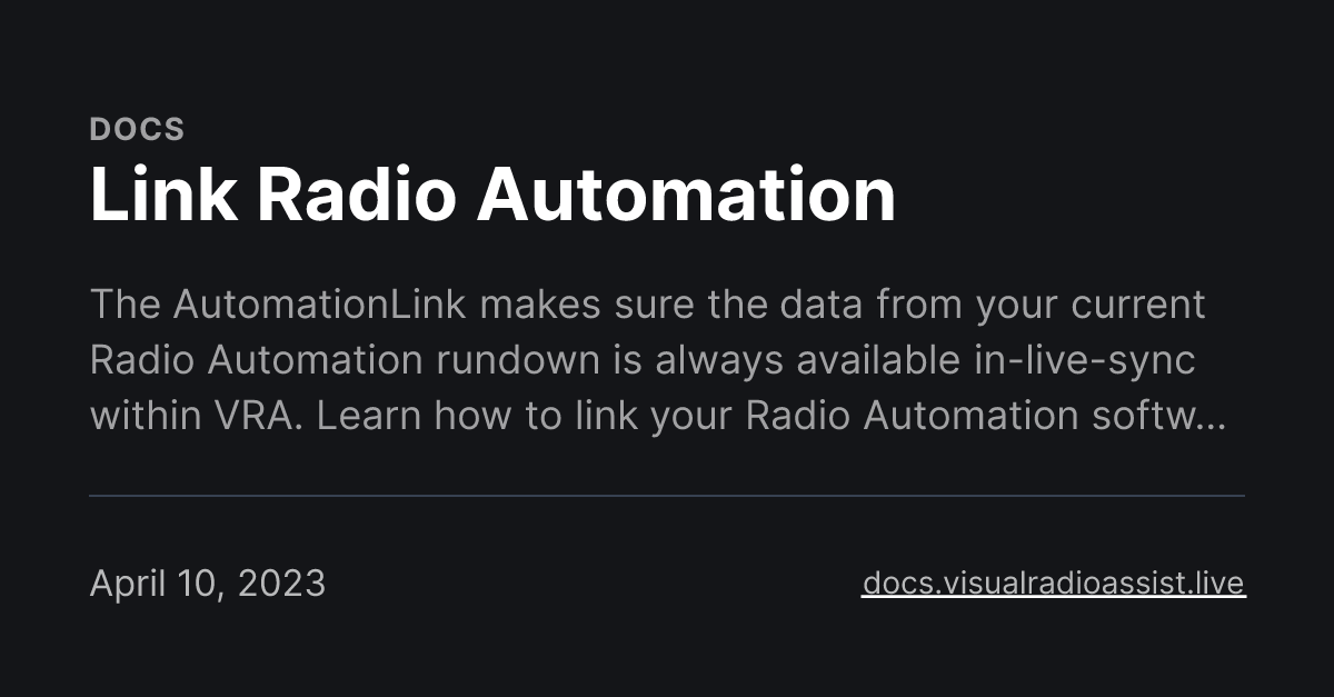 Link Radio Automation