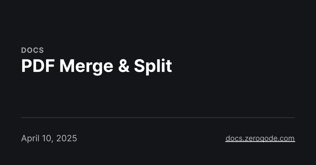PDF Merge & Split