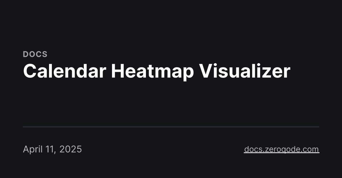 Calendar Heatmap Visualizer
