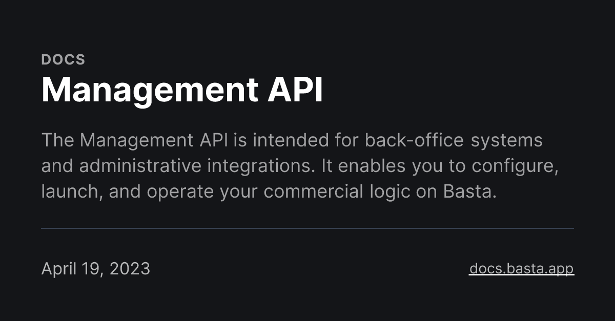 Management API