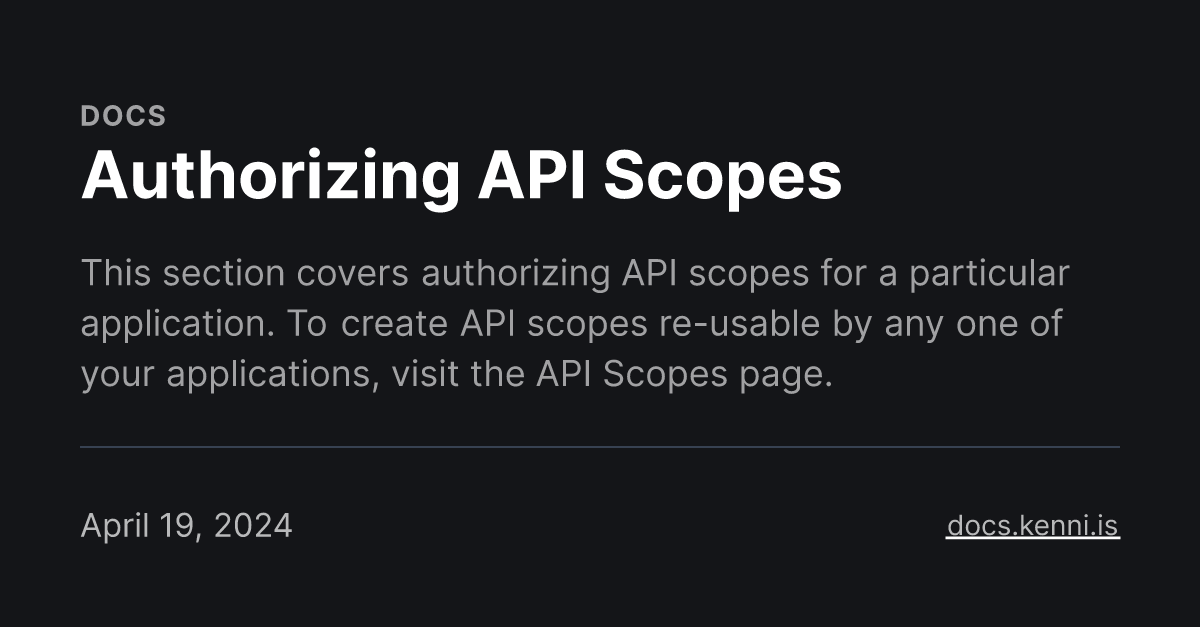 Authorizing API Scopes