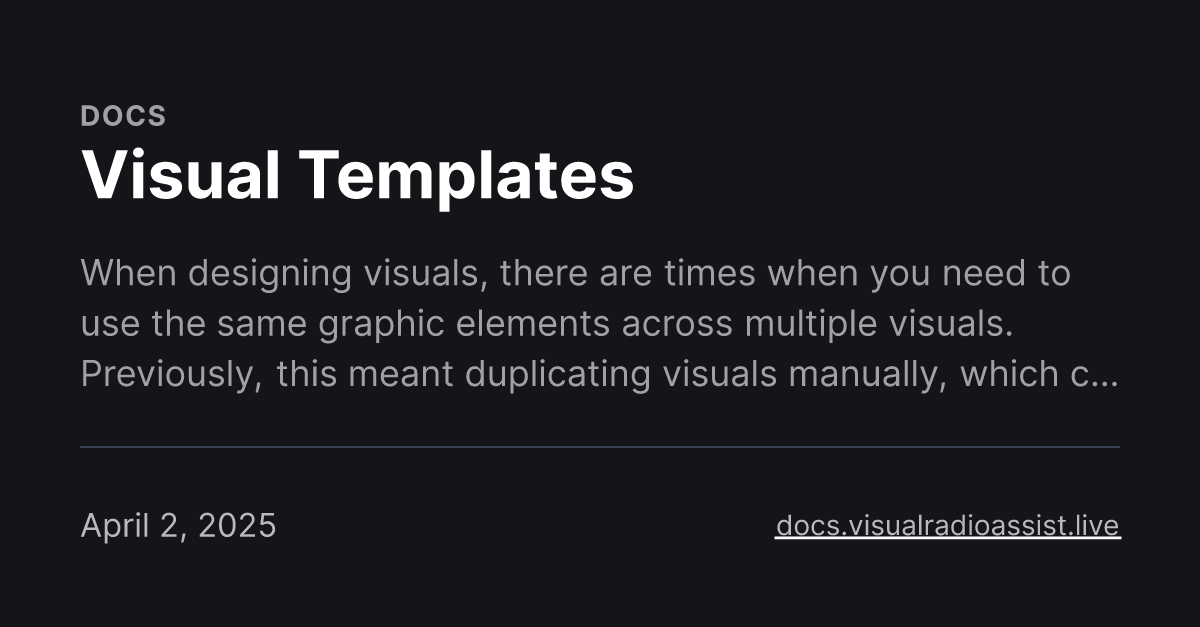 Visual Templates
