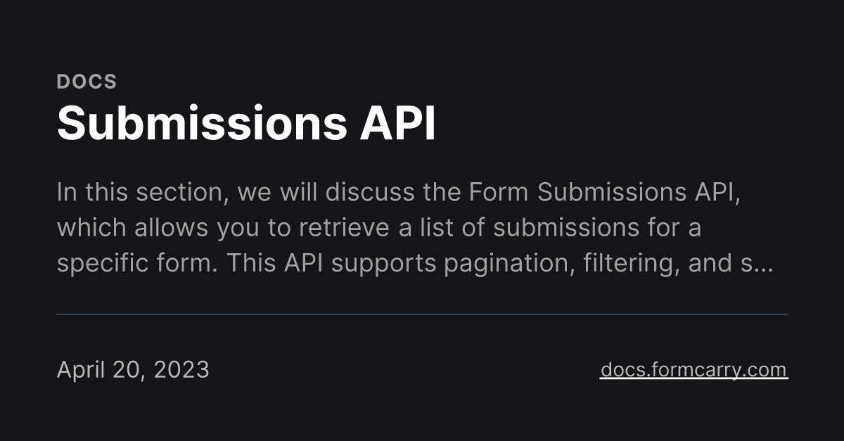 Submissions API