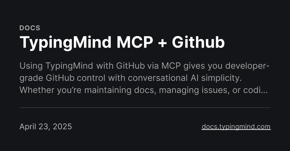 TypingMind MCP + Github