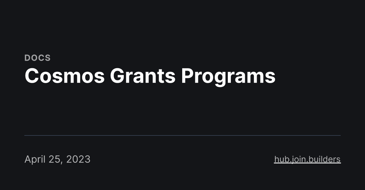 Cosmos Grants Programs