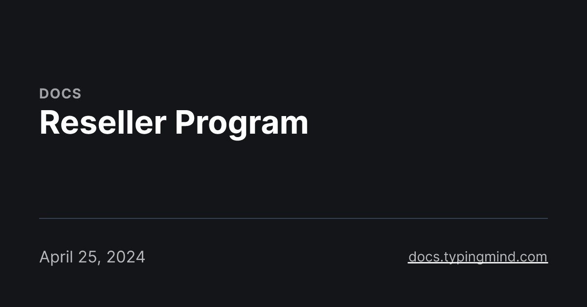 Reseller Program