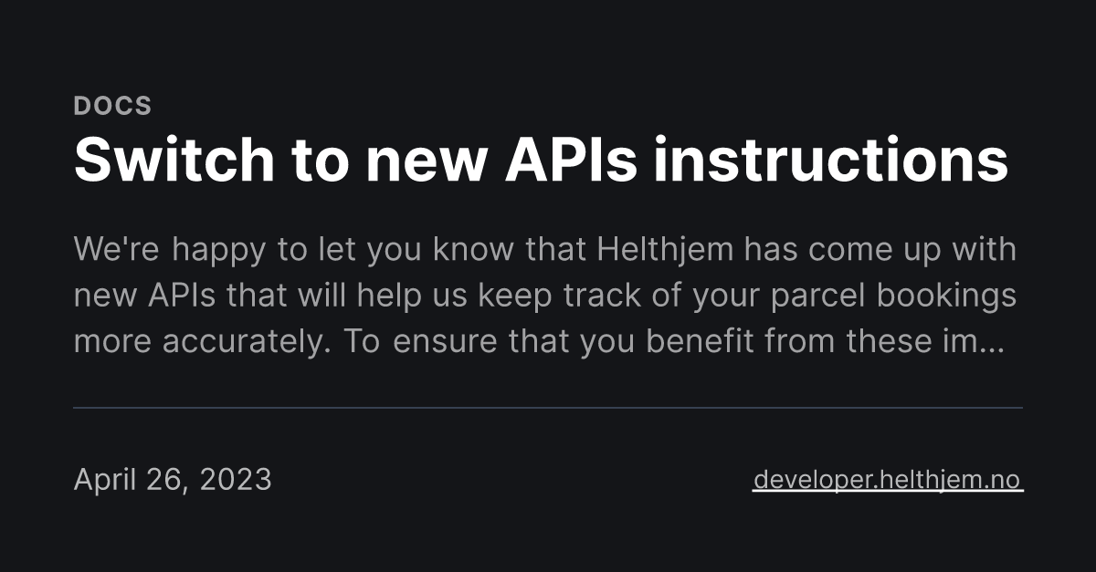Switch to new APIs instructions