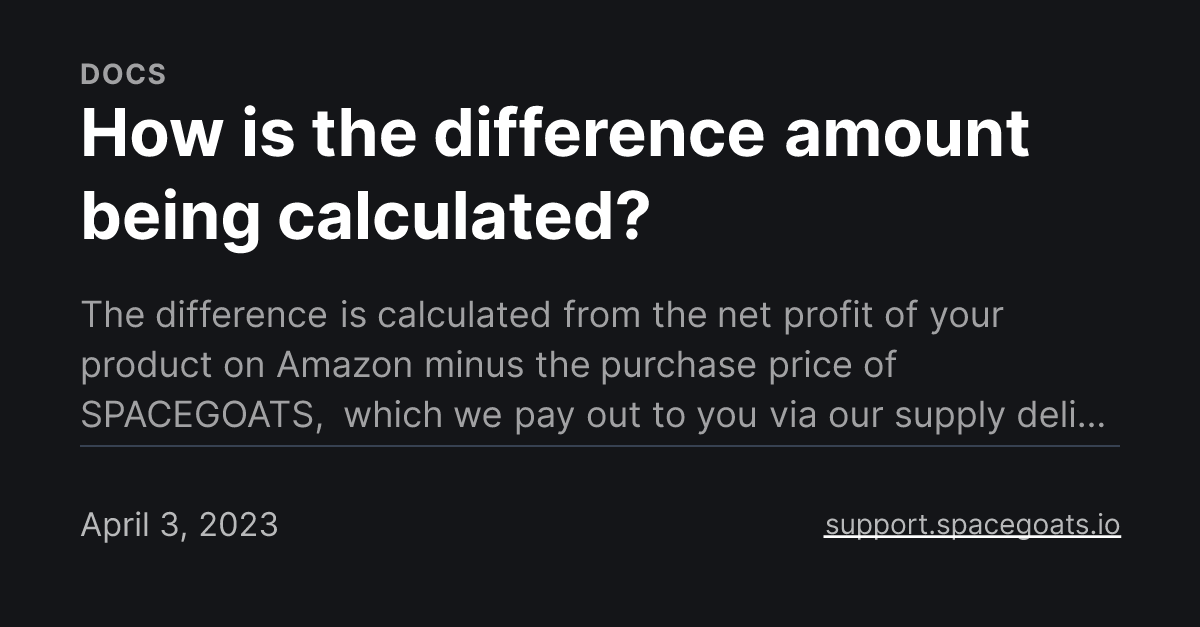 How is the difference amount being calculated?