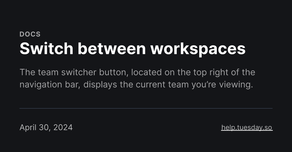 Switch between workspaces