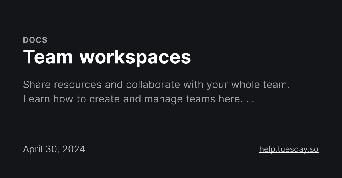 Team workspaces
