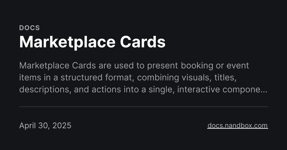 Marketplace Cards