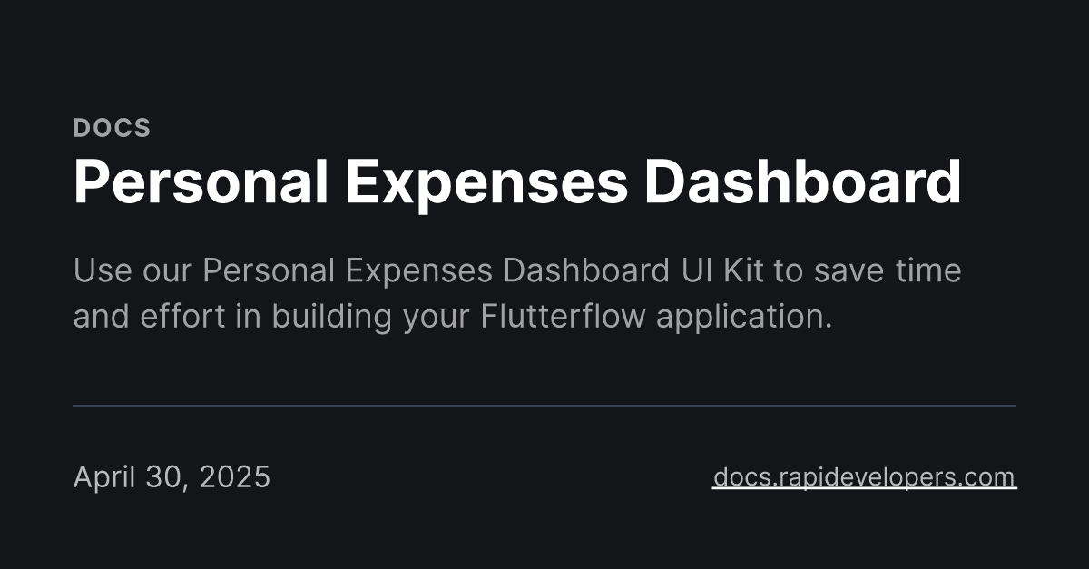 Personal Expenses Dashboard