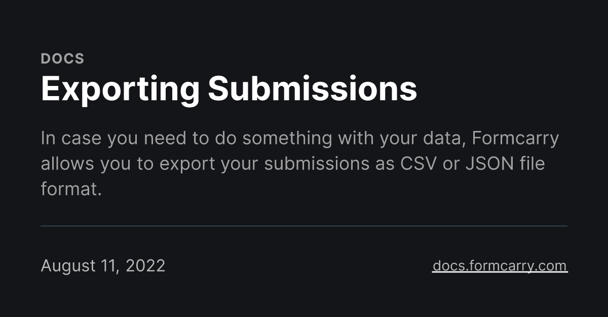 Exporting Submissions