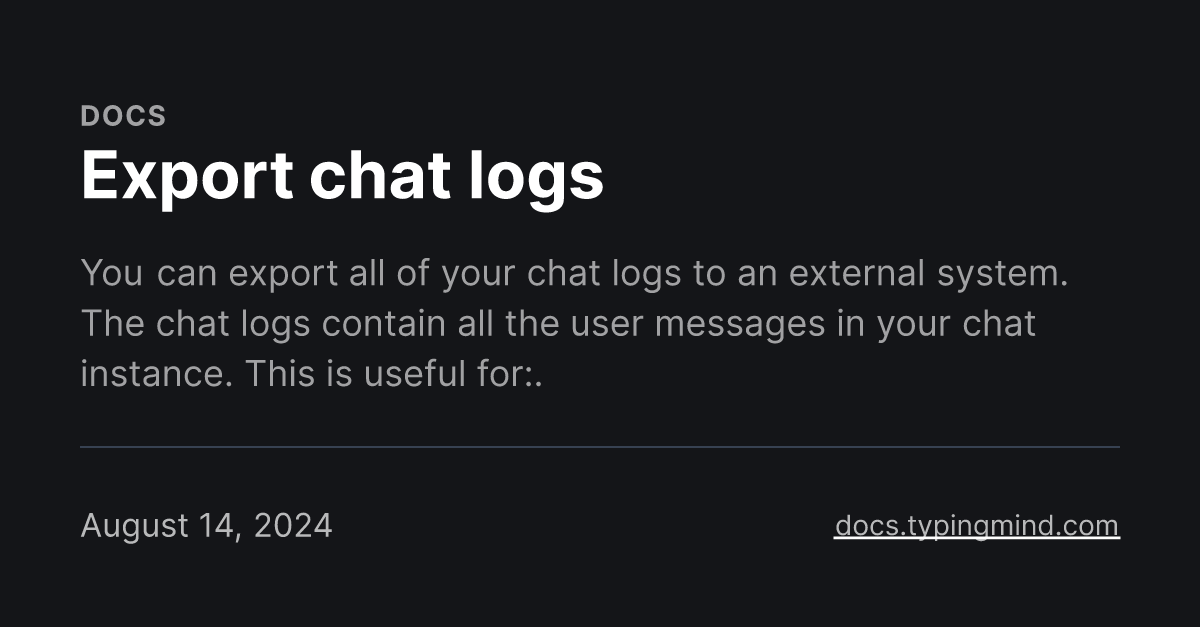 Export chat logs